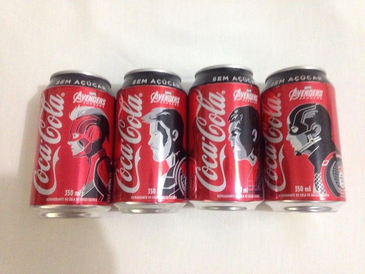 Coca Cola 4 Latas Vingadores Vazias Capitã Marvel Thor Hulk Capitão ...