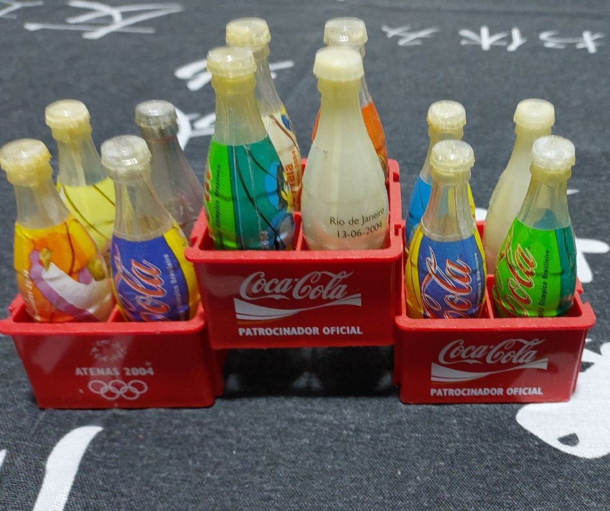 Coca-cola Kit 03 Engradados Colecionáveis C/ 12 Mini Garrafinhas ...