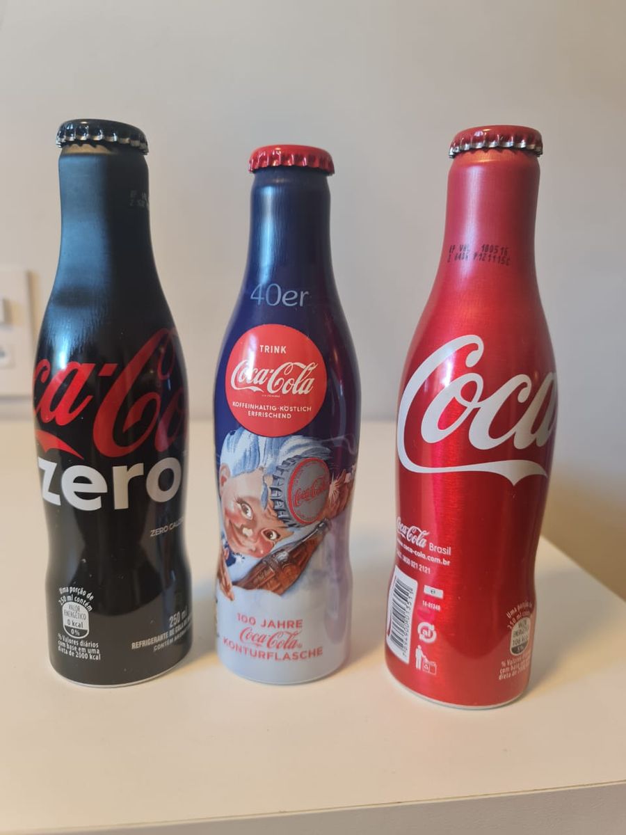 Coca Cola Trio Garrafas Alumínio Cheias Colecionáveis | Cacareco Coca ...