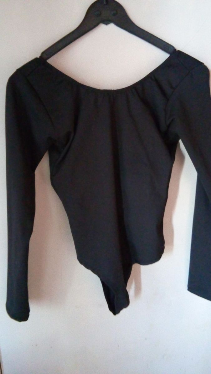 Colan Preto Manga Longa | Blusa Feminina Usado 14080546 | enjoei