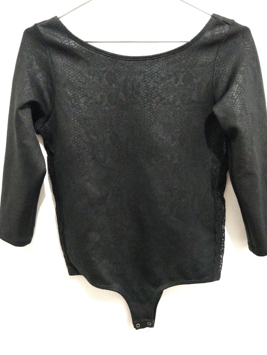 Colan Preto Meia Manga | Blusa Feminina Love Usado 85381517 | enjoei