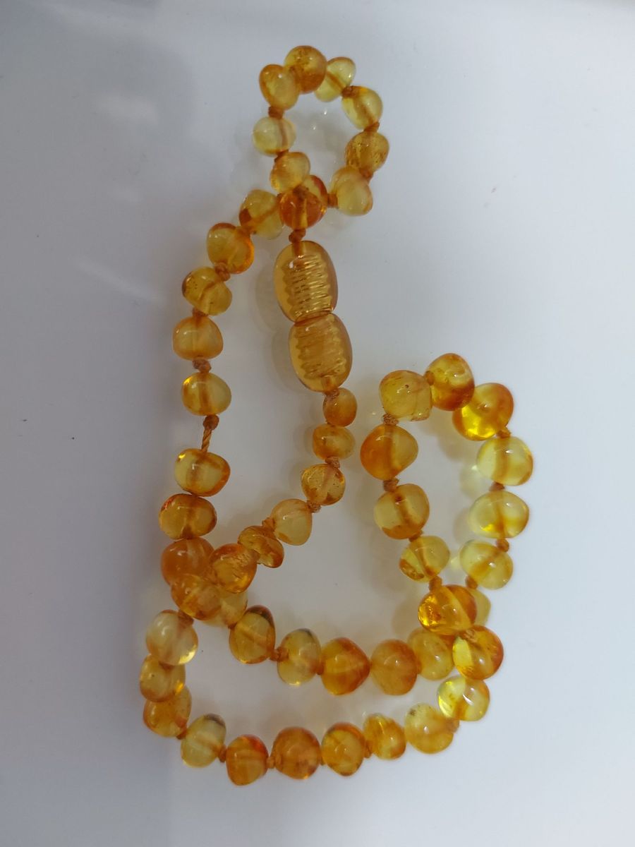 Colar Âmbar Báltico Caramelo (bebê) - Original | Item Infantil âmbar ...