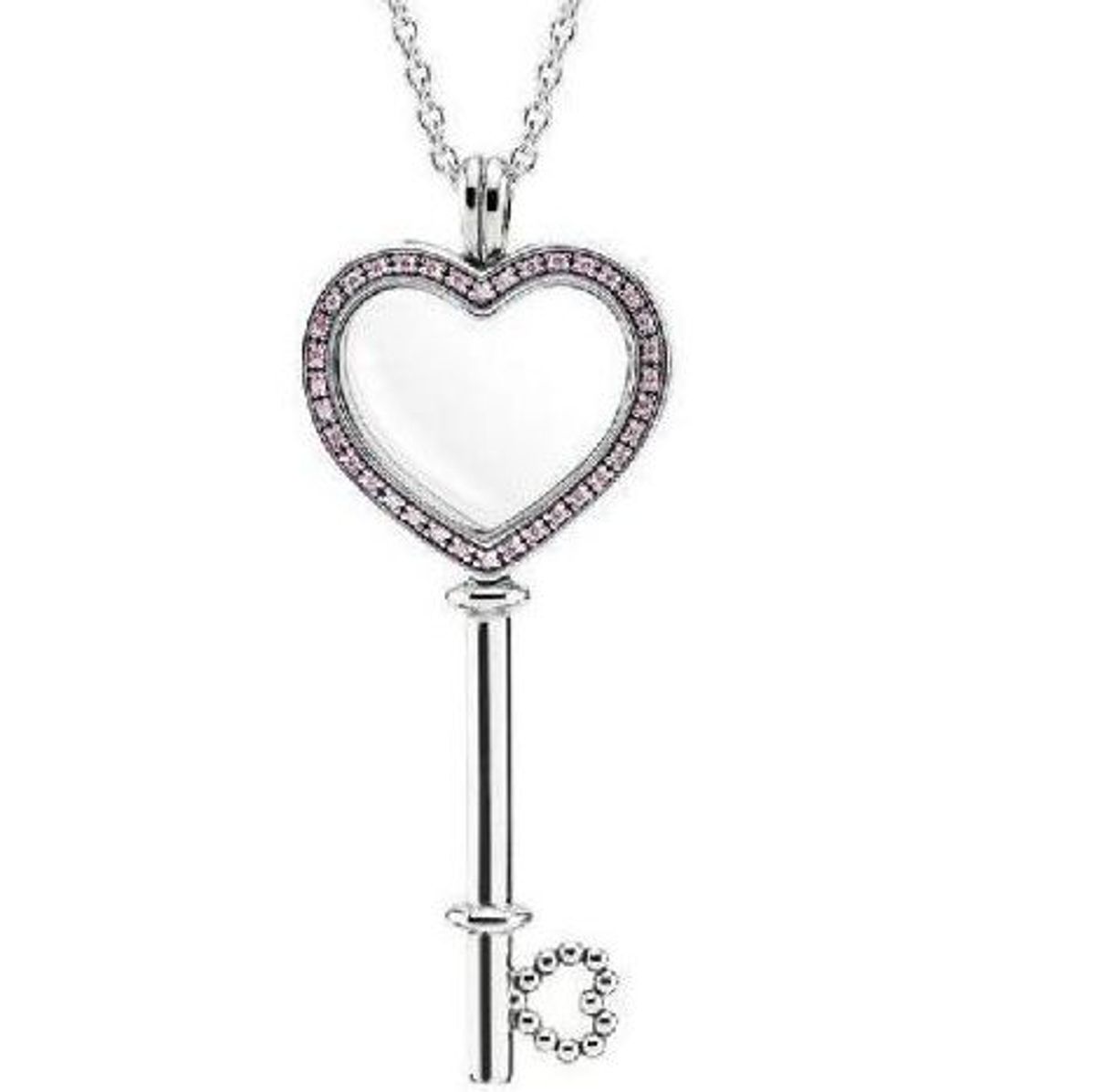 Colar Floating Locket Grande Chave do Coração | Jóia Feminina Pandora ...