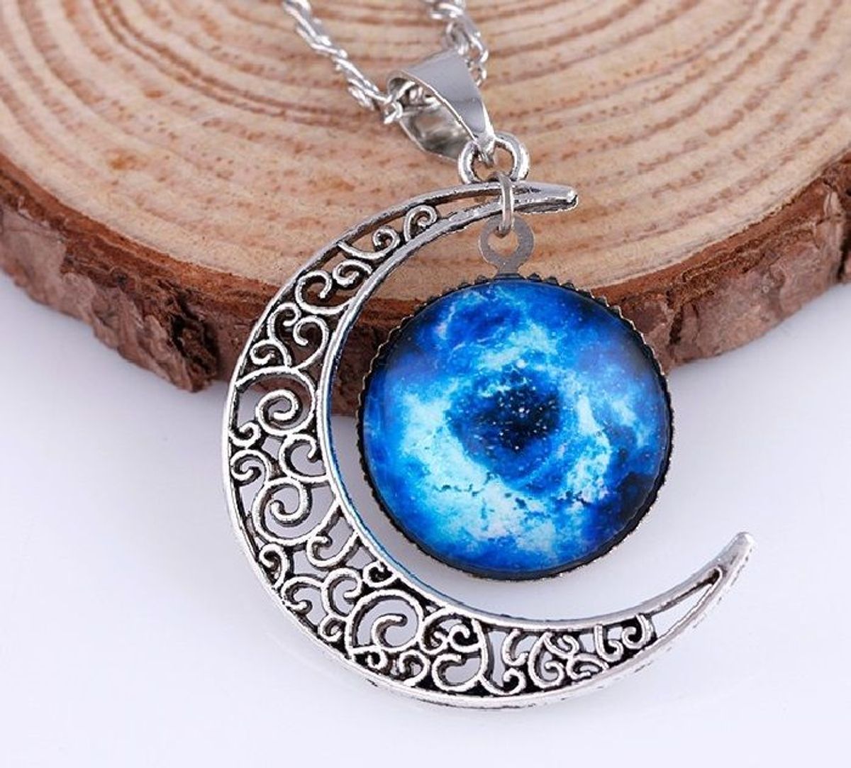 Colar Lua Nebulosa Roseta em Azul | Bijuteria Feminina Nunca Usado ... Colar Lua Nebulosa Roseta em Azul | Bijuteria Feminina Nunca Usado ...