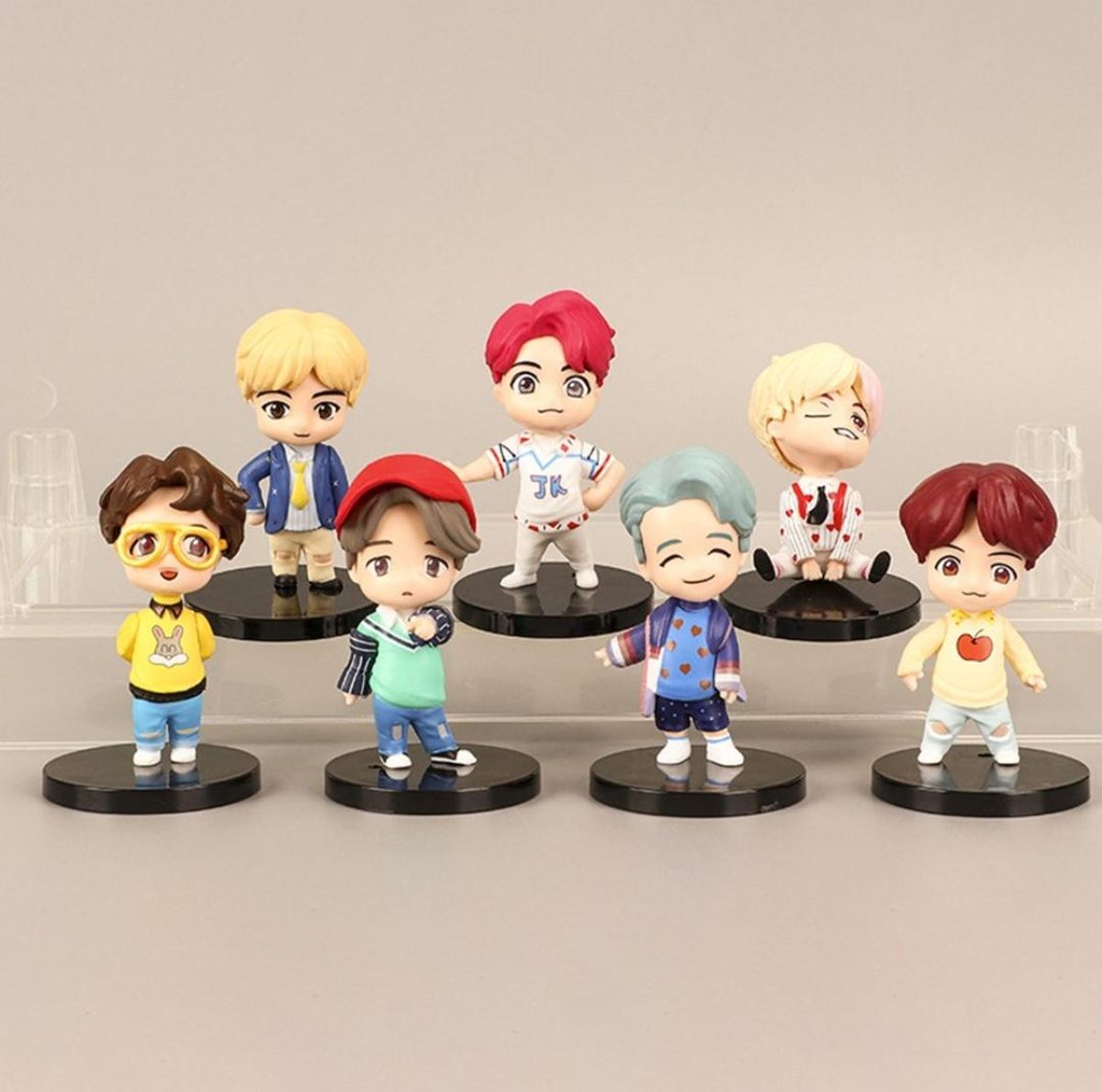 Coleção Bts 7 Bonecos Action Figure Bts Colecionáveis Army Kpop V ...
