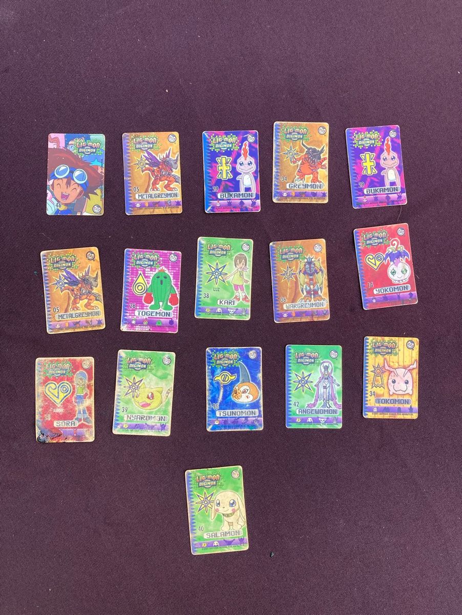 Coleção de 15 Tasos Antigos Digimon | Produto Vintage e Retro Elma ...