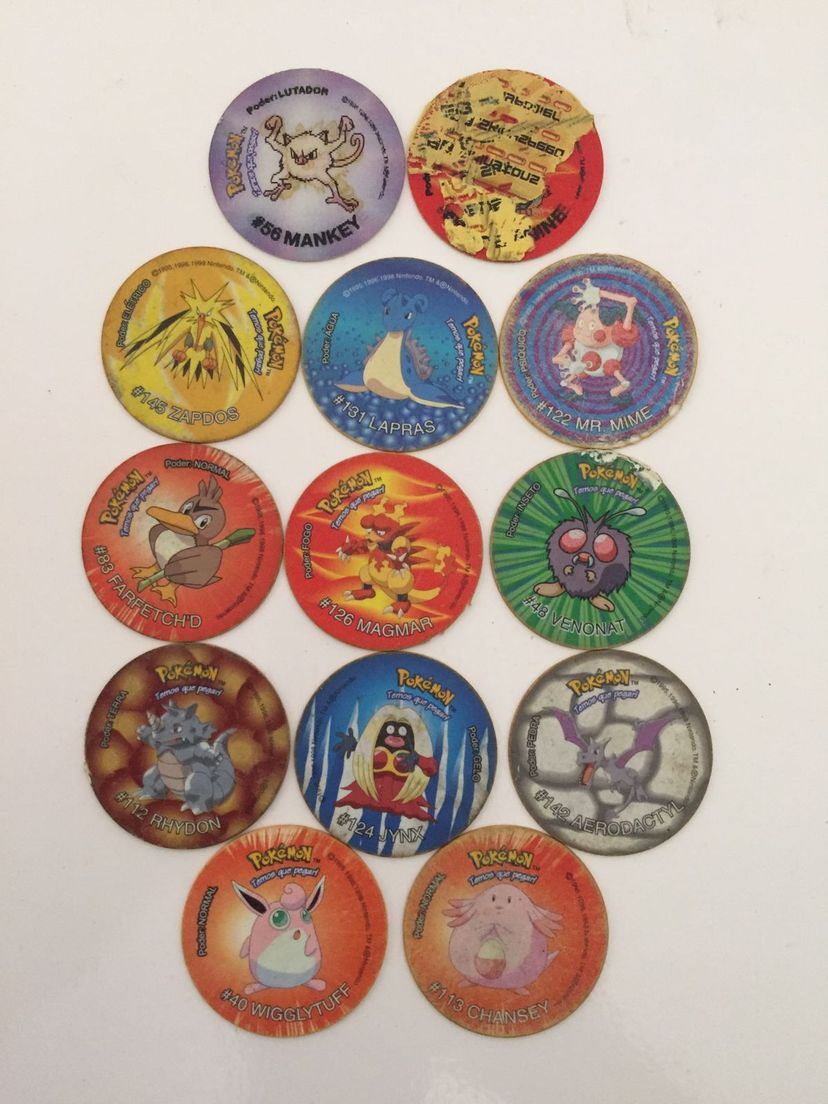 Coleção Pokemon Tazos Elma Chips 11 Tazos e 2 Tazos 3d | Produto ...