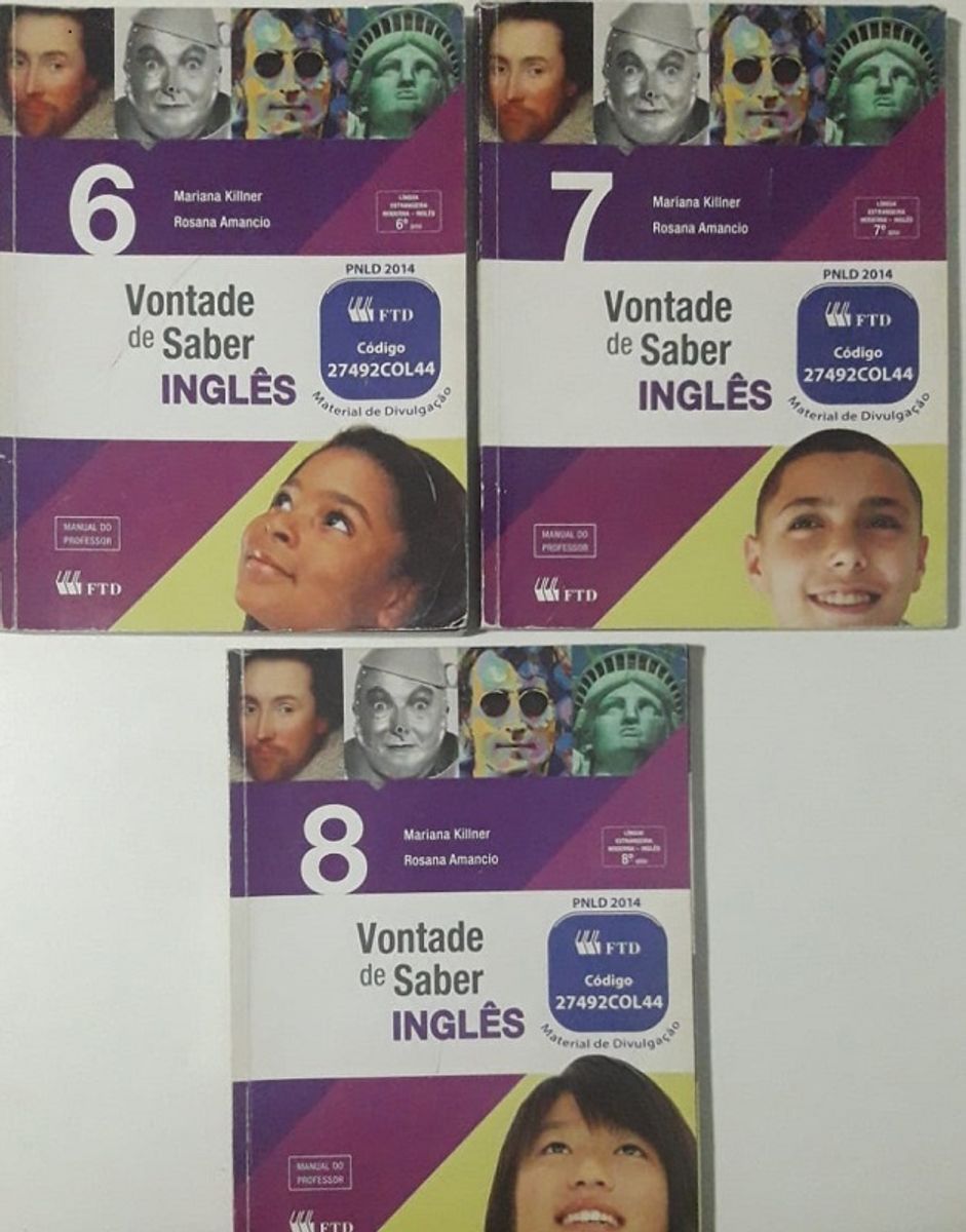 Coleção Vontade de Saber Inglês 6 / 7 / 8 - 3 Volumes - Mariana Killmer ...
