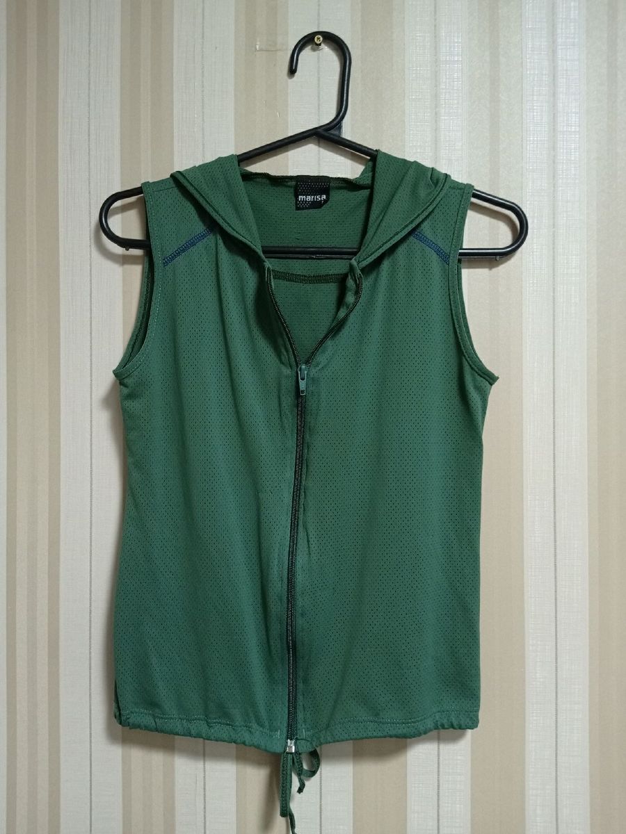 Colete com Capuz de Academia Verde Musgo | Colete Feminino Marisa Usado ...