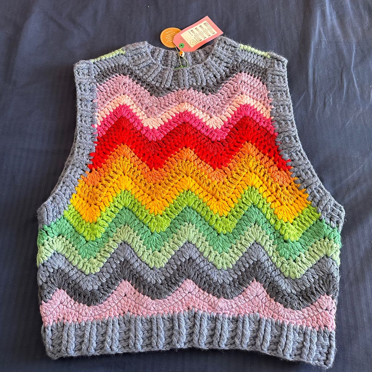 Colete Crochet Chevron Farm | Colete Feminino Farm Nunca Usado 84869999 ...