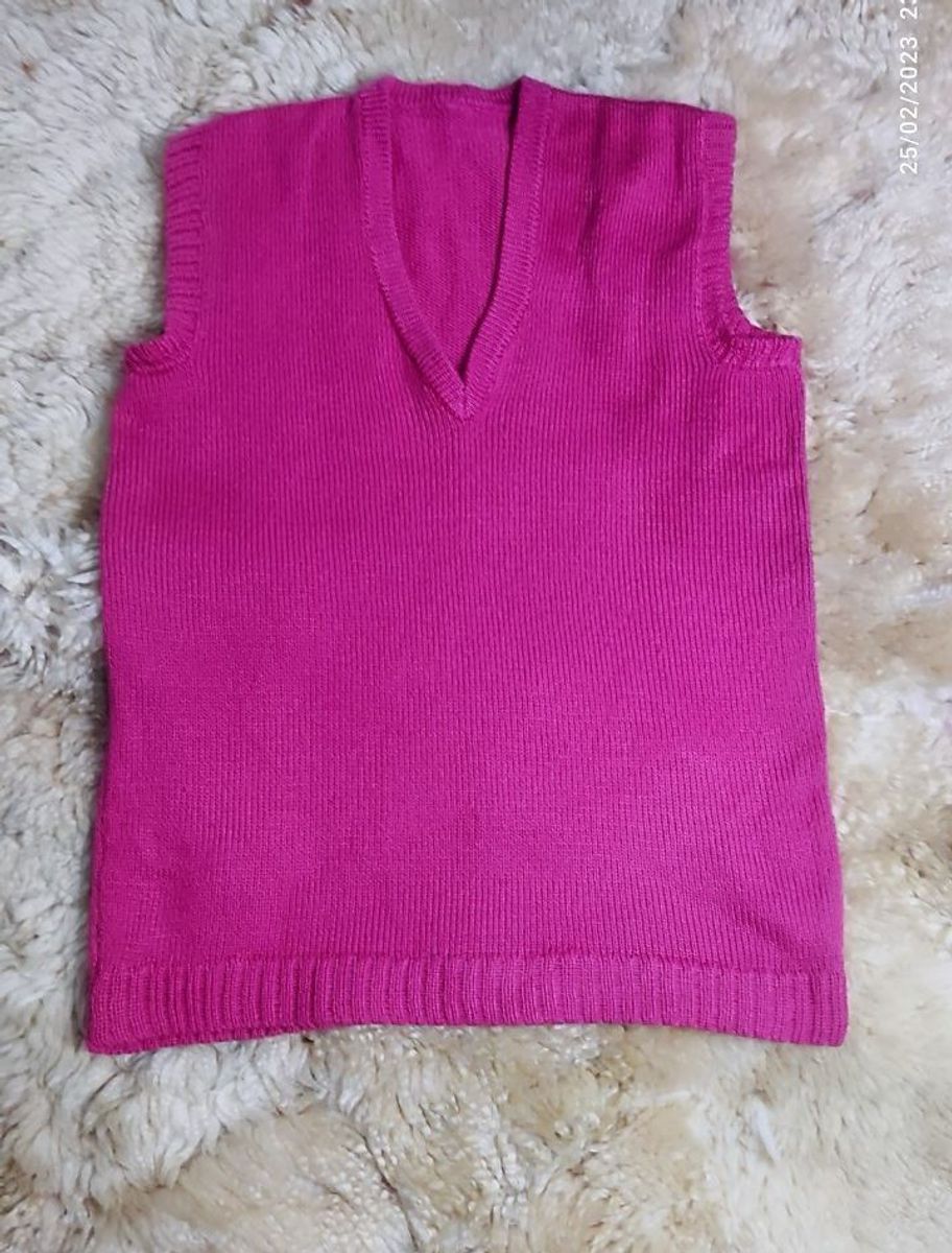 Colete de Lã Pink | Colete Feminino Usado 82817238 | enjoei