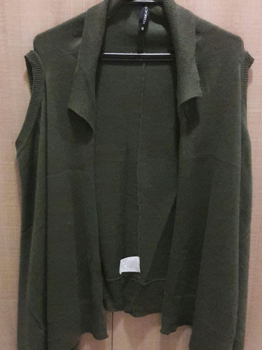 Colete de Lã Verde Musgo | Colete Feminino C E A Usado 21004706 | enjoei