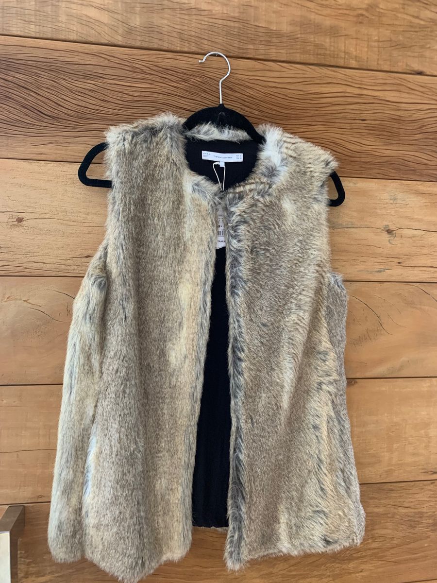Colete de Pele Fake Zara | Colete Feminino Zara Nunca Usado 96185164 ...