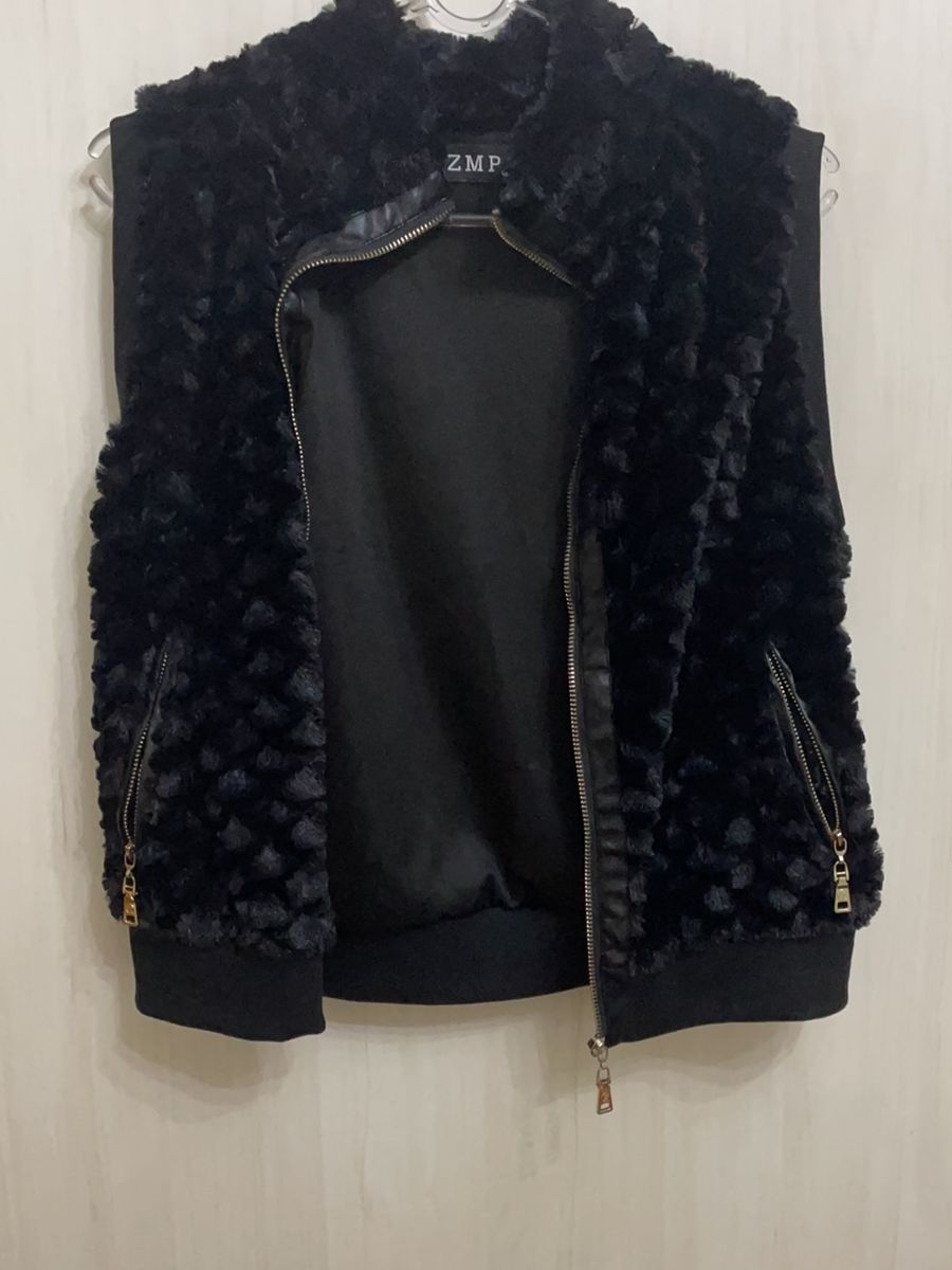 Colete Feminino Preto Zpm Pelúcia | Colete Feminino Zpm Usado 73866700 ...
