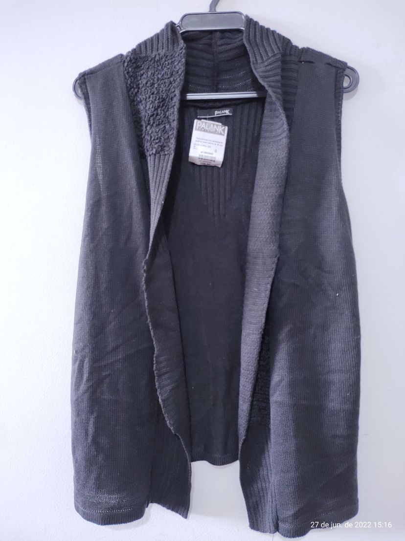 Colete Preto Aberto, Confecção Palank, 100% Acrílico, Tamanho G ...