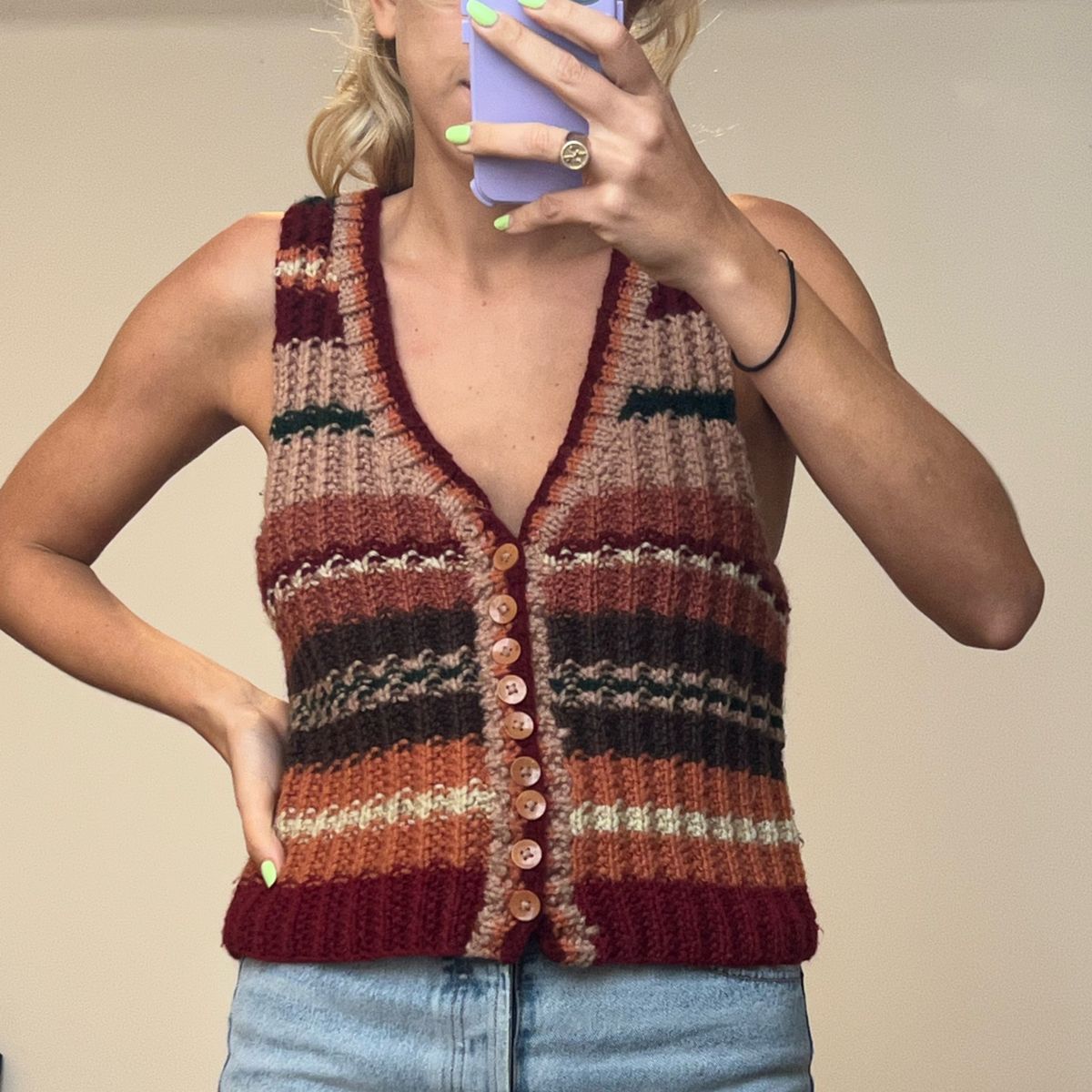 Colete Tricot Vintage | Colete Feminino Usado 77191648 | enjoei