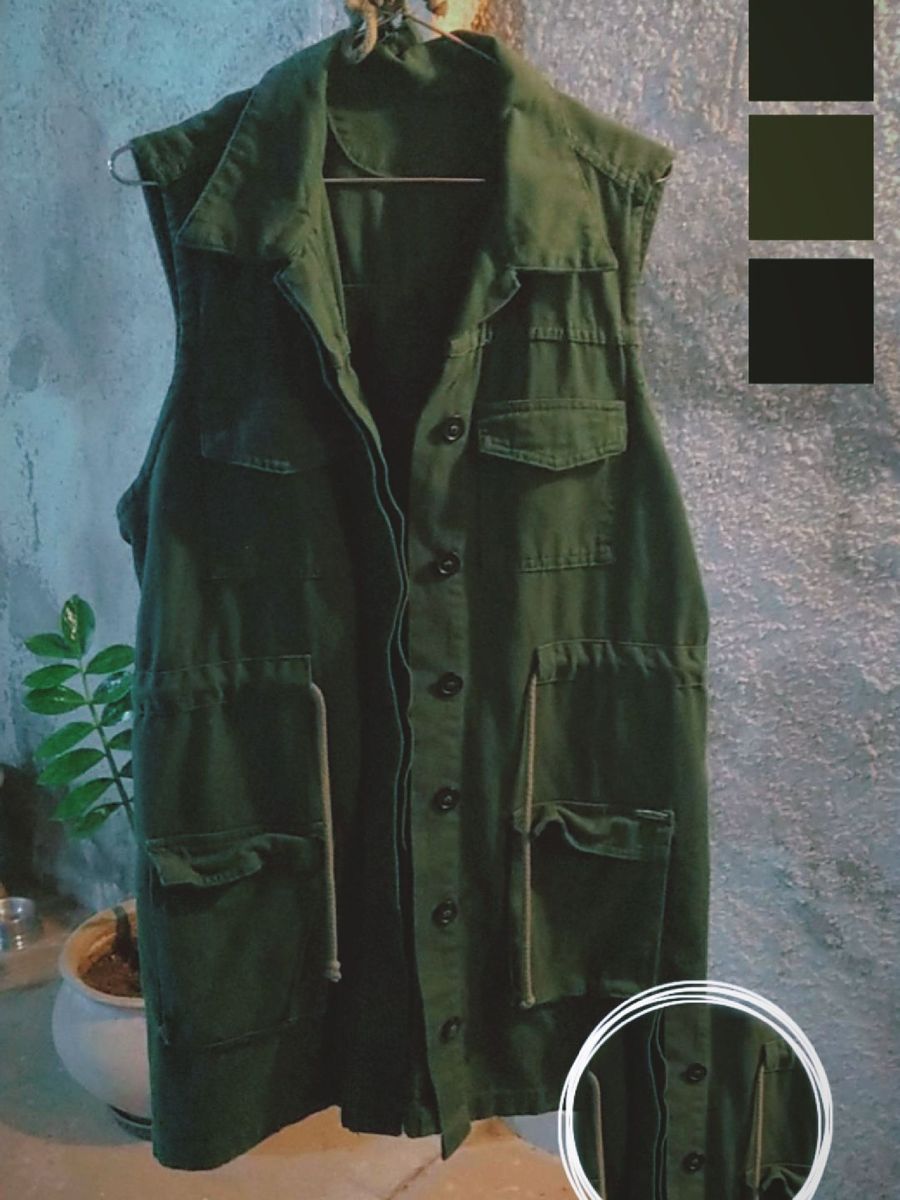 Colete Verde Militar! | Colete Feminino Tratto Nunca Usado 48228100 ...