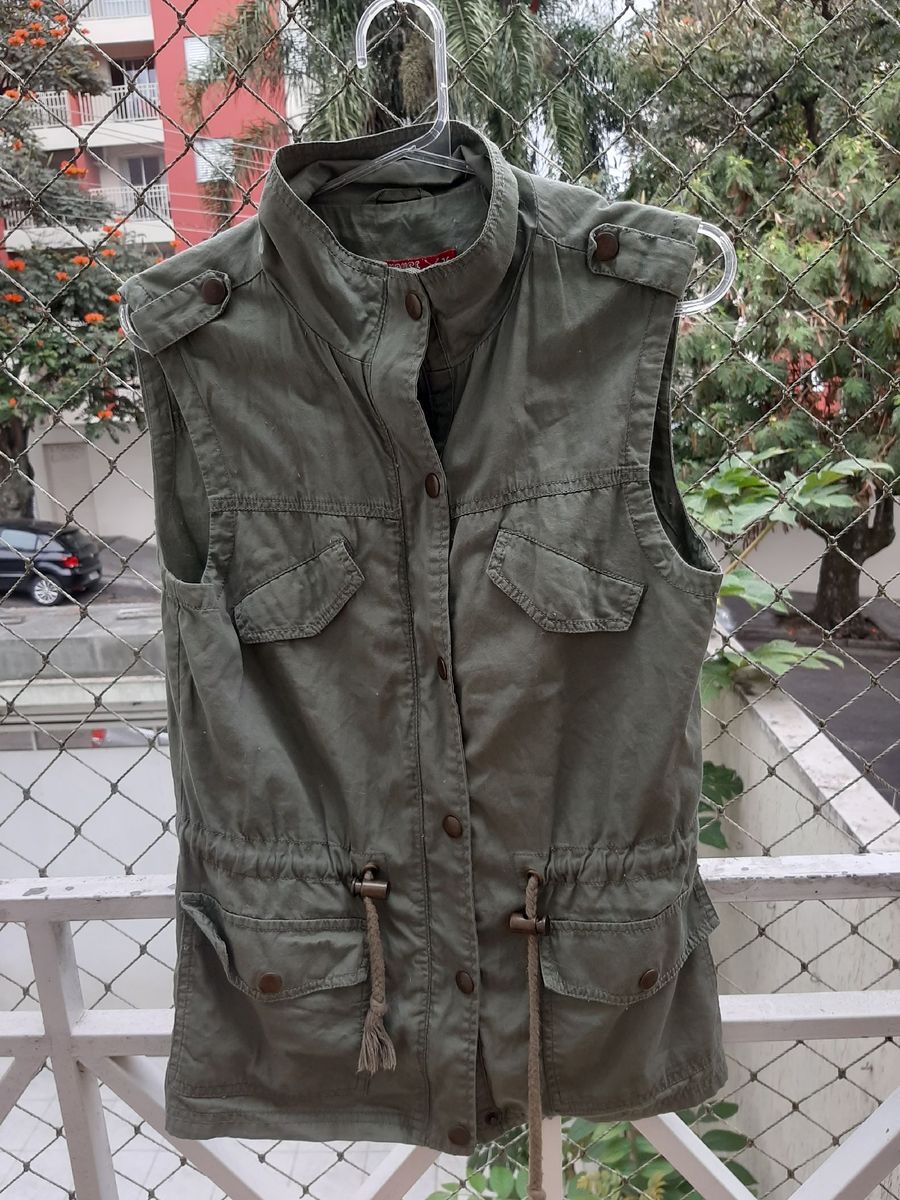 Colete Verde Militar | Colete Feminino C&A Usado 41914466 | enjoei