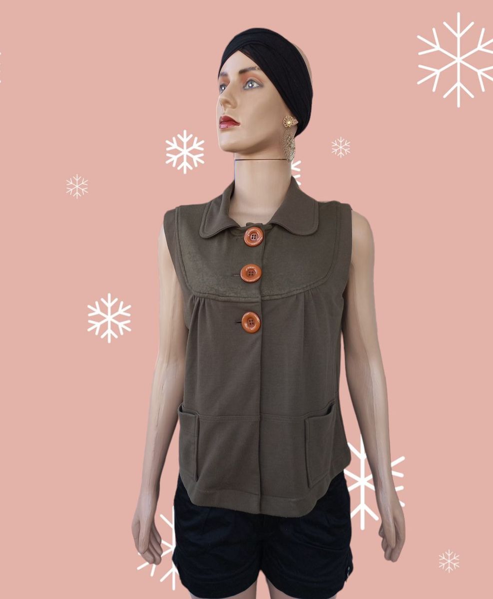 Colete Verde Musgo Moletinho | Colete Feminino Sencimix Usado 104104844 ...