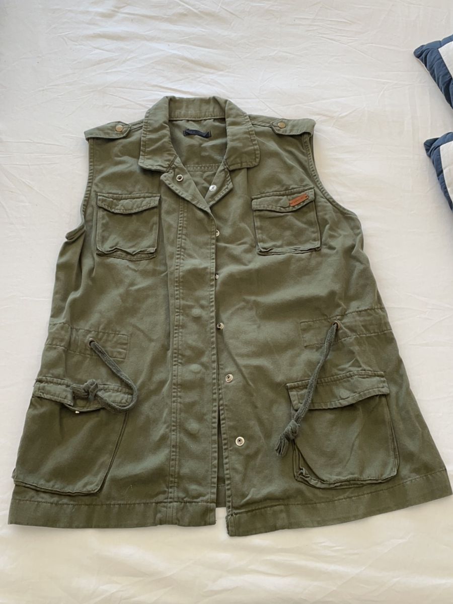 Colete Verde Musgo | Colete Feminino Gang Usado 68931987 | enjoei