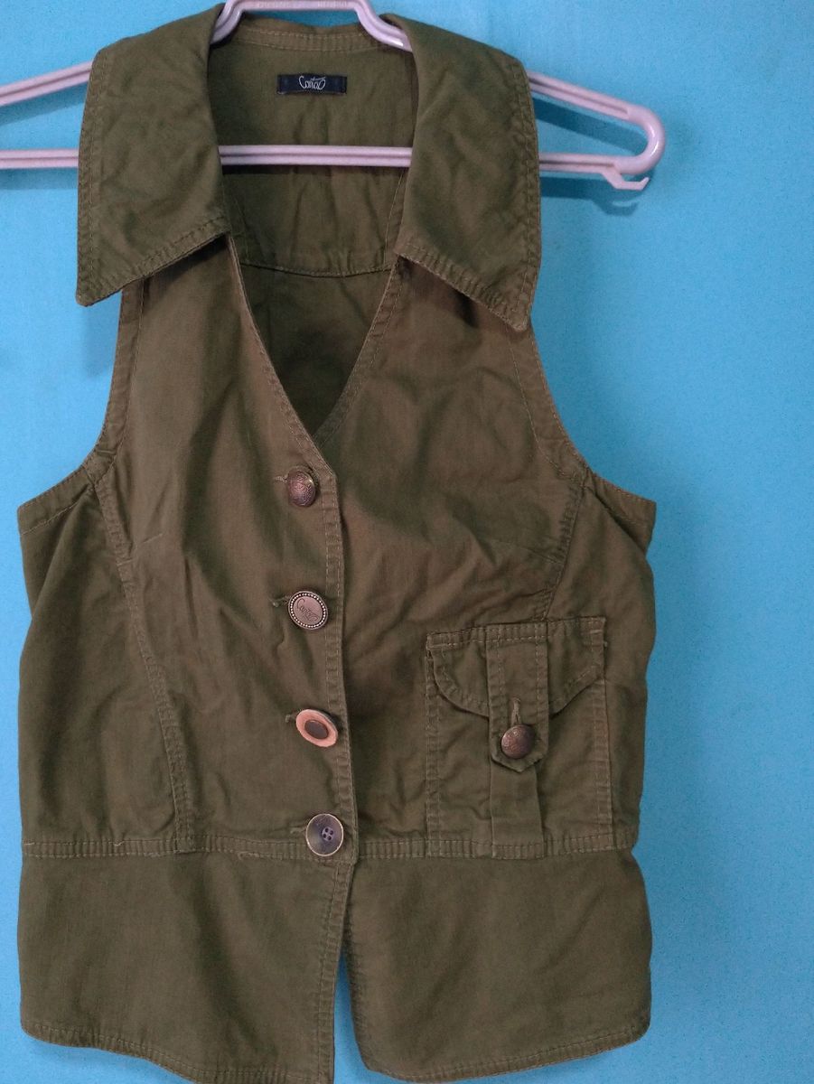 Colete Verde Musgo | Colete Feminino Cantão Nunca Usado 45239366 | enjoei