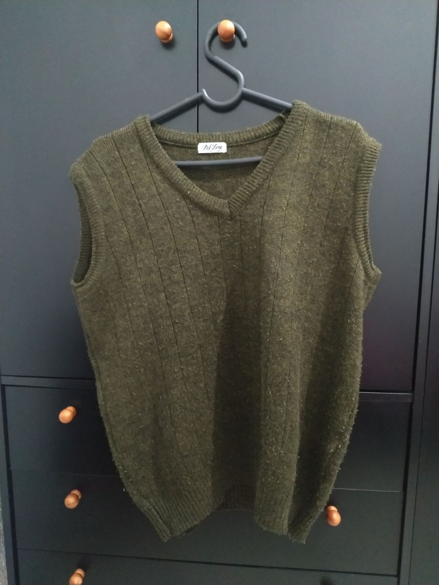 Colete Vintage M Verde Escuro (musgo) Del Lini | Colete Masculino Del ...