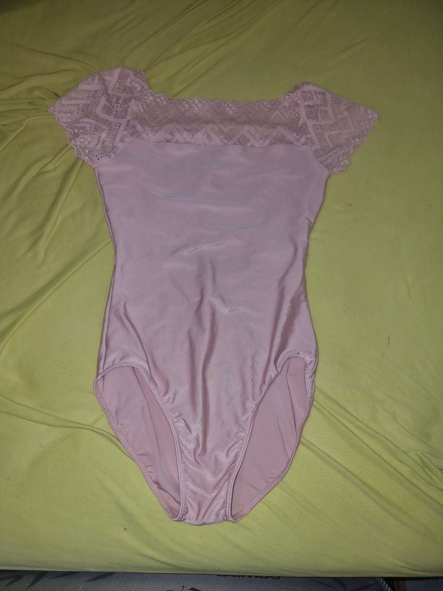 Collant Balé Só Dança Rosa Brilhoso Colant Body Ballet Renda Maio ...