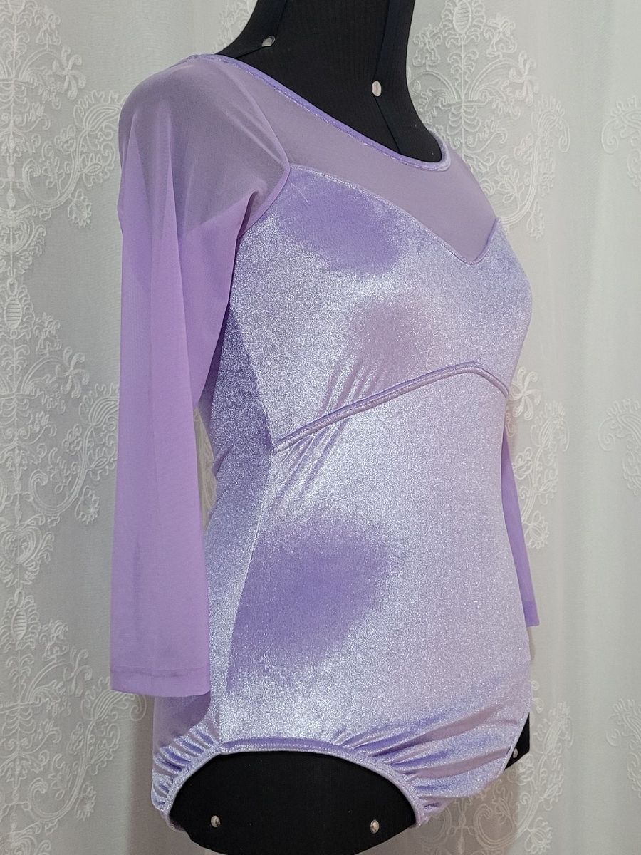 Collant em Veludo e Tule Lilás | Moda Esportiva Feminina Só Dança Nunca ...