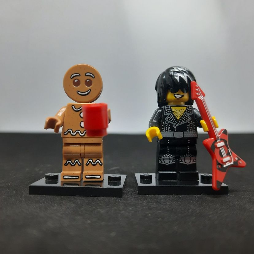 Combo Boneco Lego Minifigure Rockstar + Boneco de Gengibre Serie 12 ...