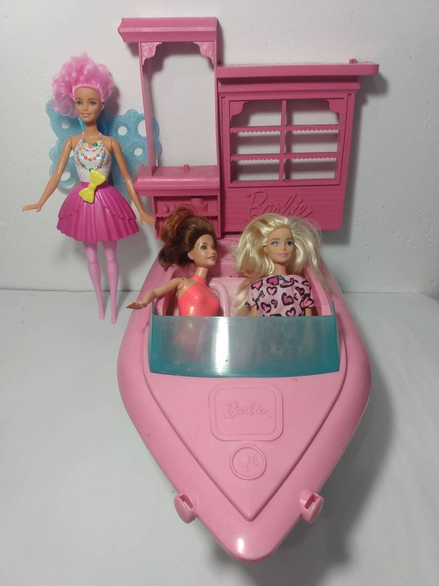 Combo da Barbie - 5 Itens - 3 Bonecas - Lancha - Lojinha - Originais ...