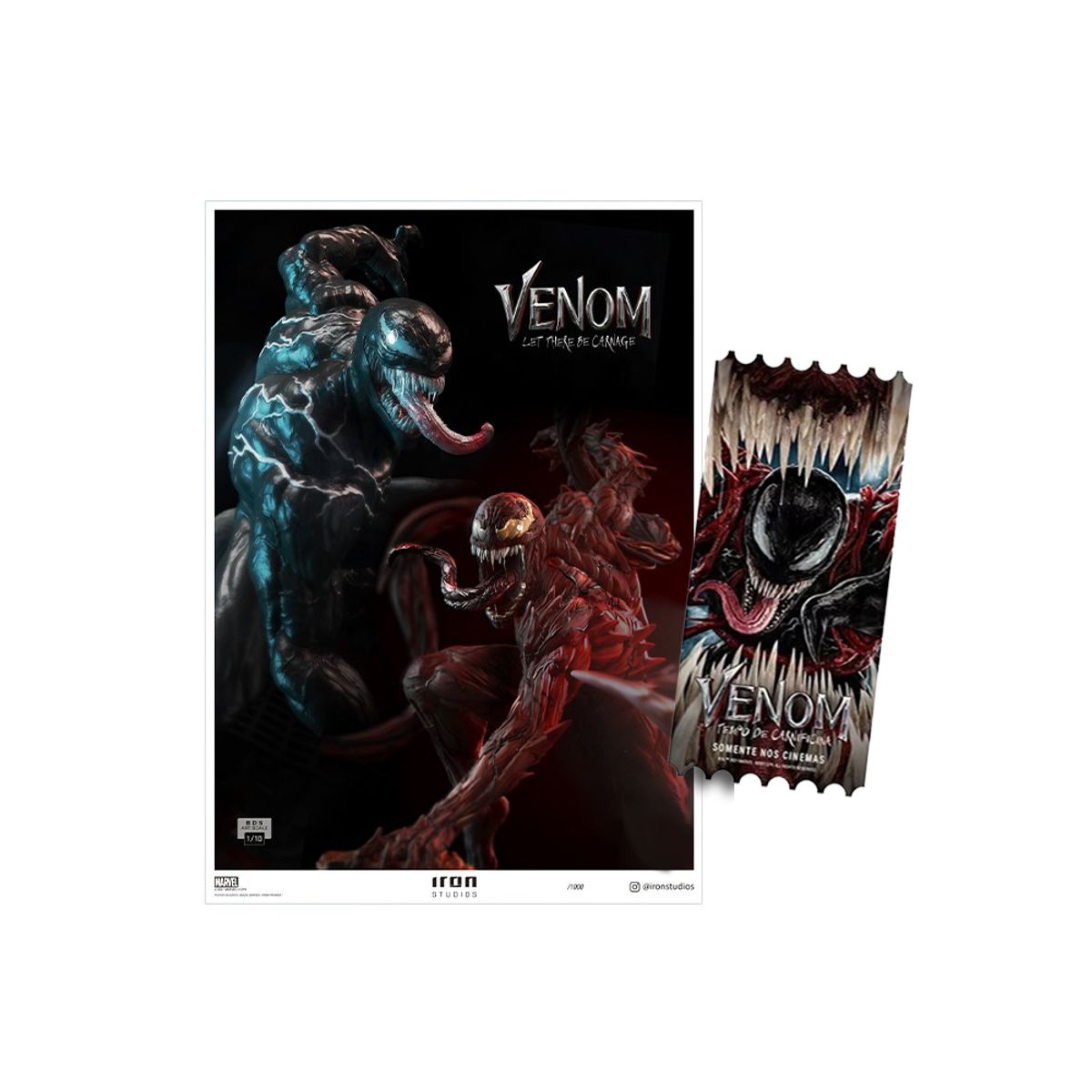 Combo Venom - Pôster Iron Studios C/ Moldura + Ticket Colecionável ...