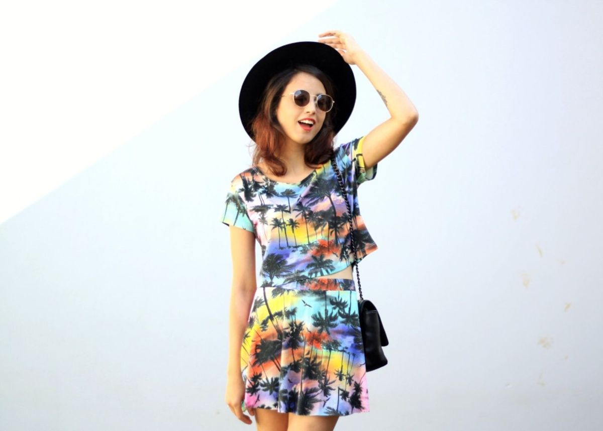 Conjuntinho Tropical | Blusa Feminina Nunca Usado 13332069 | enjoei