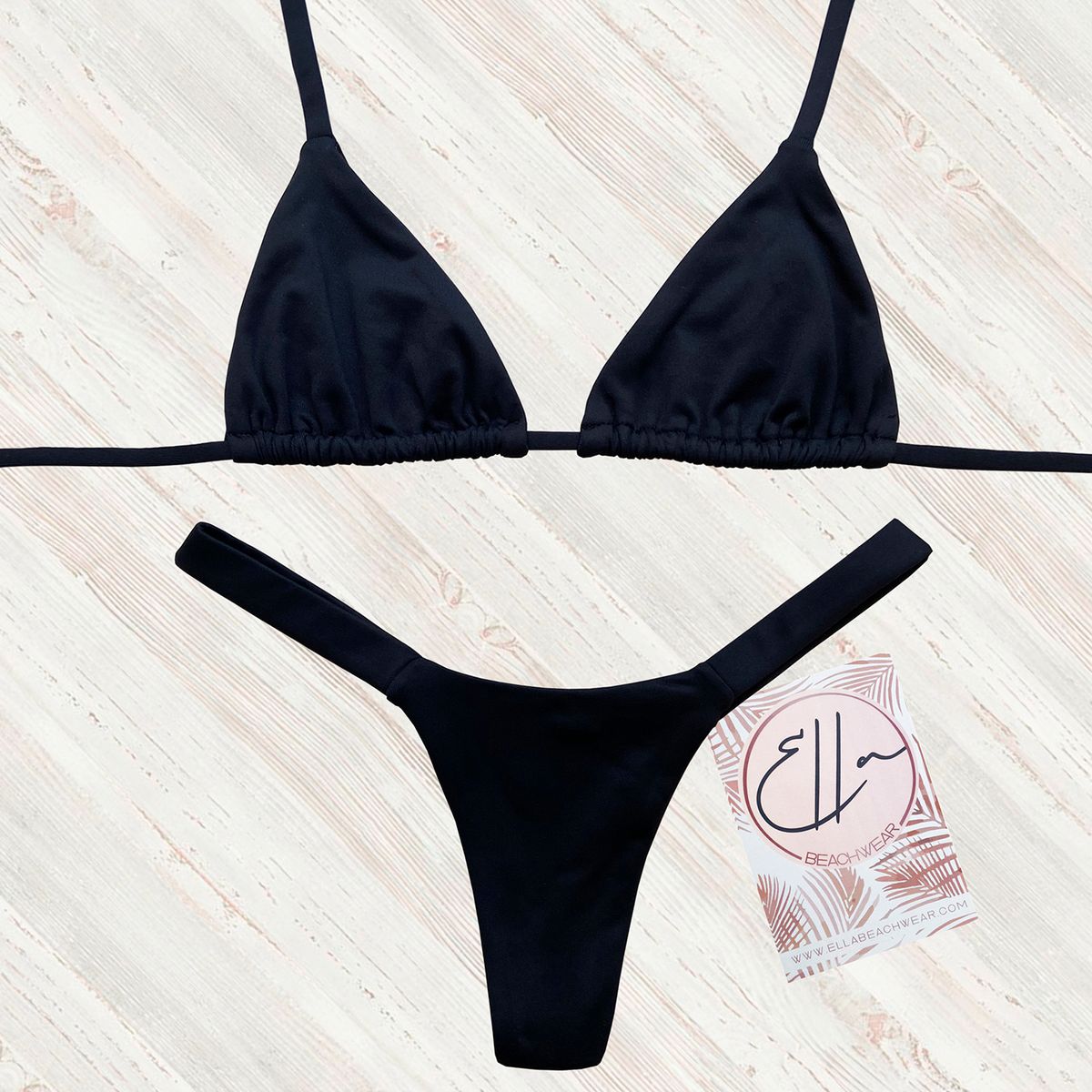Conjunto Biquini Marquinha Preto Básico Liso Fio Dental Cortininha Semi