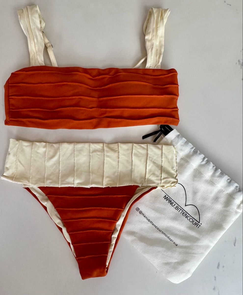 Conjunto Biquíni Uv Gio Nervuras Off e Telha | Moda Praia Feminina Manu ...