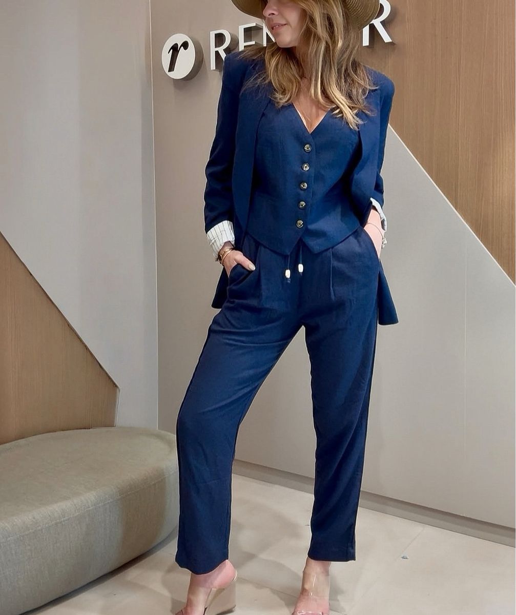 Conjunto Blazer e Calça de Viscolinho, Zara, Nv, Farm, Animale, Le Lis ...