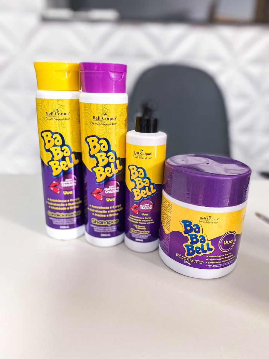 Conjunto Capilar Bababell Sabor Babalu Uva Kit 04 Itens | Produto p ...