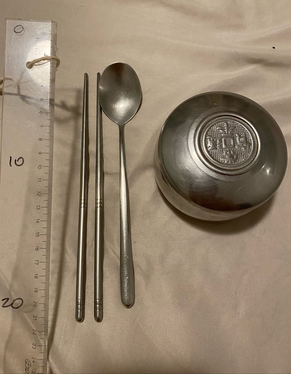 Conjunto Cilhar Hashi Pote Arroz Aço Coreano | Móvel de Cozinha Usado ...