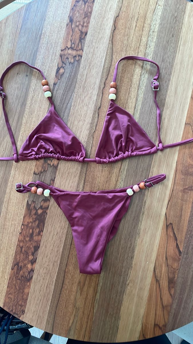 Conjunto de Biquini Laym Praia Cor Vinho Tamanho M | Moda Praia ...