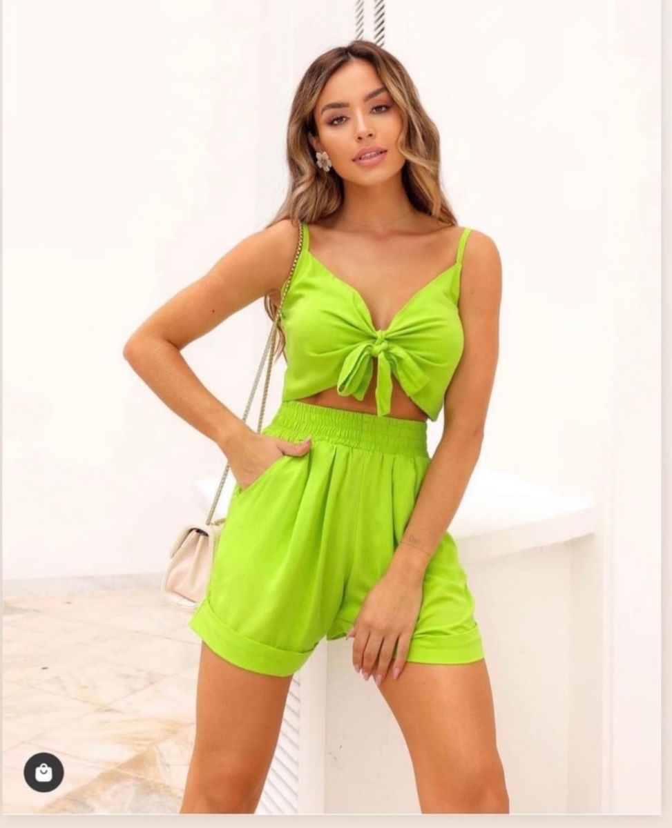 Conjunto Lorena | Shorts Feminino Ficadicax Nunca Usado 68067668 | enjoei