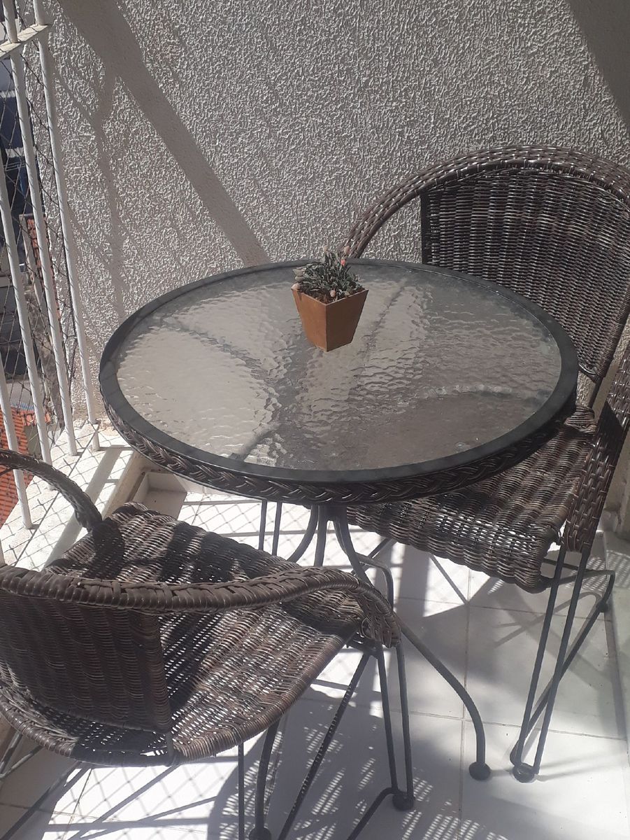 Conjunto Mesa Cadeira Tampo Vidro Varanda | Item de Decoração Leroy ...