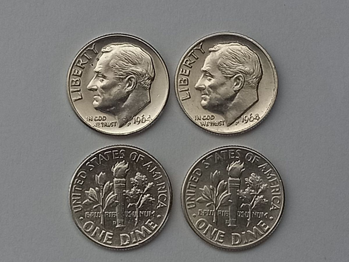 Conjunto Moeda One Dime 1964 | Produto Vintage e Retro Moedas One Dime ...