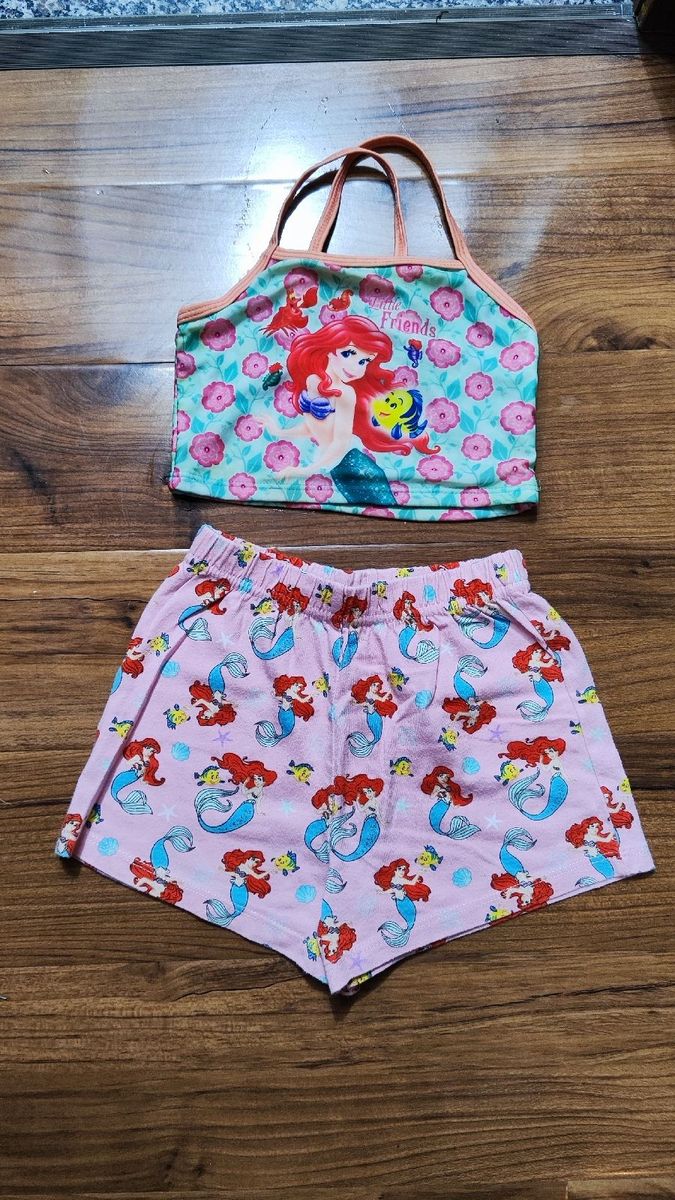 Conjunto Princesa Ariel Disney | Roupa Infantil para Menina Disney ...