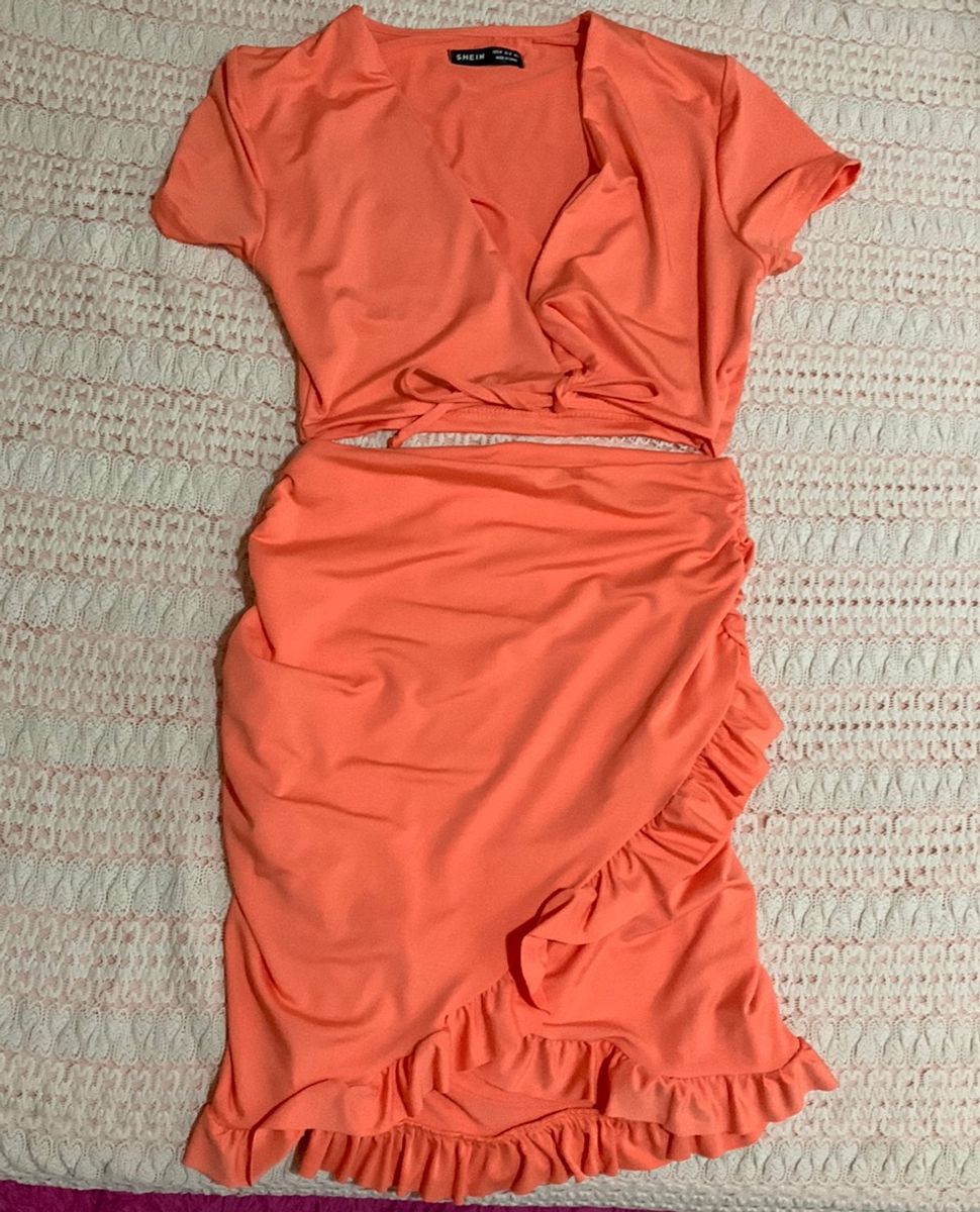 Conjunto Shein Coral | Blusa Feminina Shein Usado 79646995 | enjoei