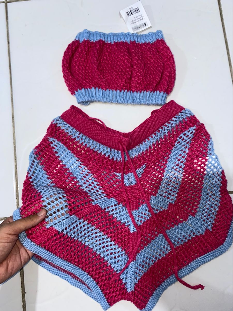 Conjunto Short e Top Praiano | Moda Praia Feminina Nunca Usado 87083000 ...