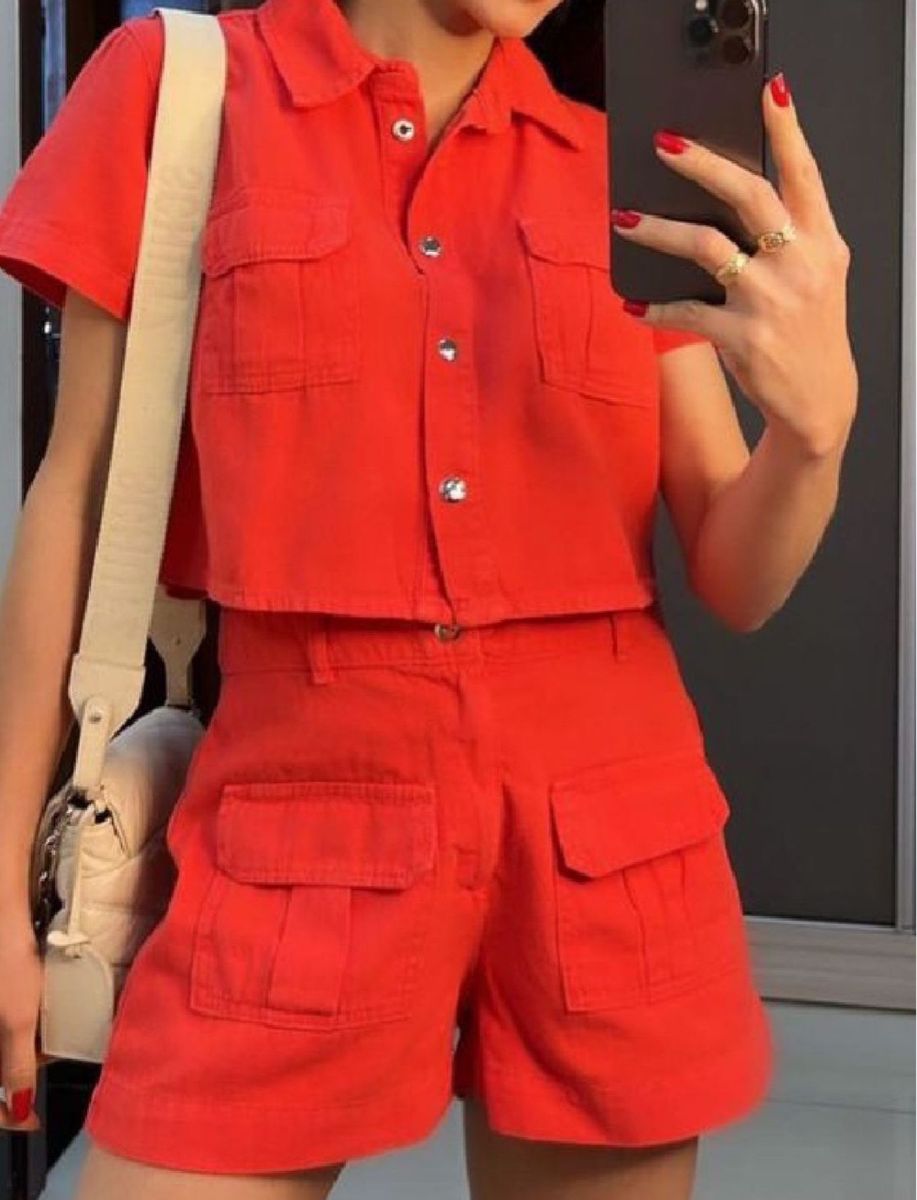 Conjunto Vermelho em Sarja | Terno Feminino Nunca Usado 108981734 | enjoei