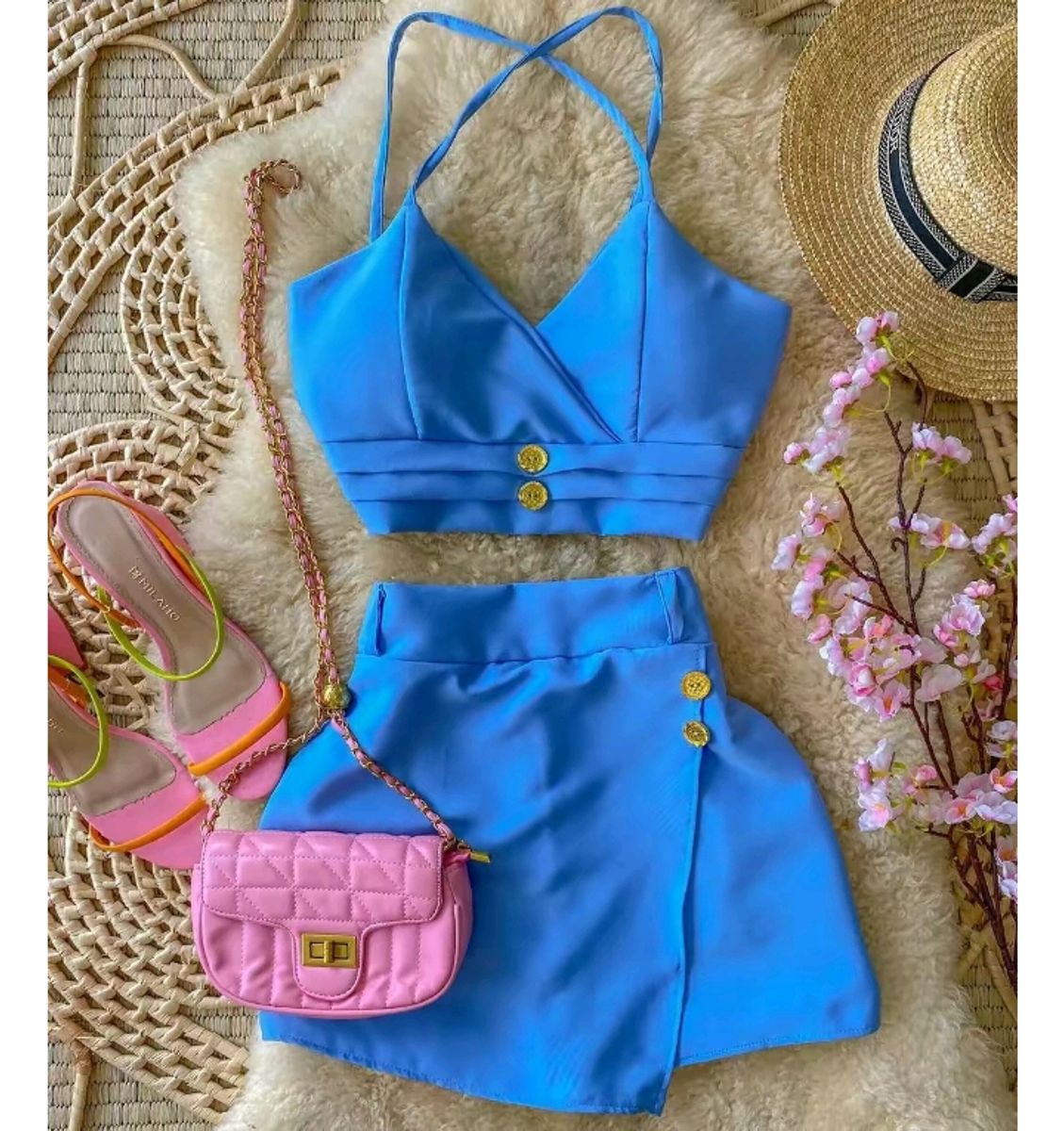 Conjuntos Azul e Rosas | Blusa Feminina Mix Jeans Nunca Usado 84519041 ...