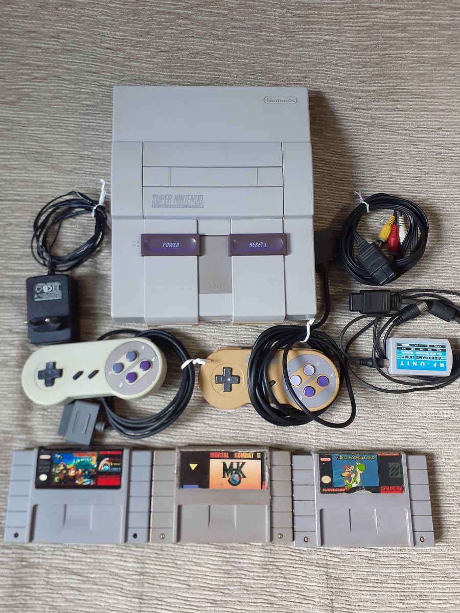 Console Super Nintendo 94, com As Fitas Super Mario World, Mortal ...