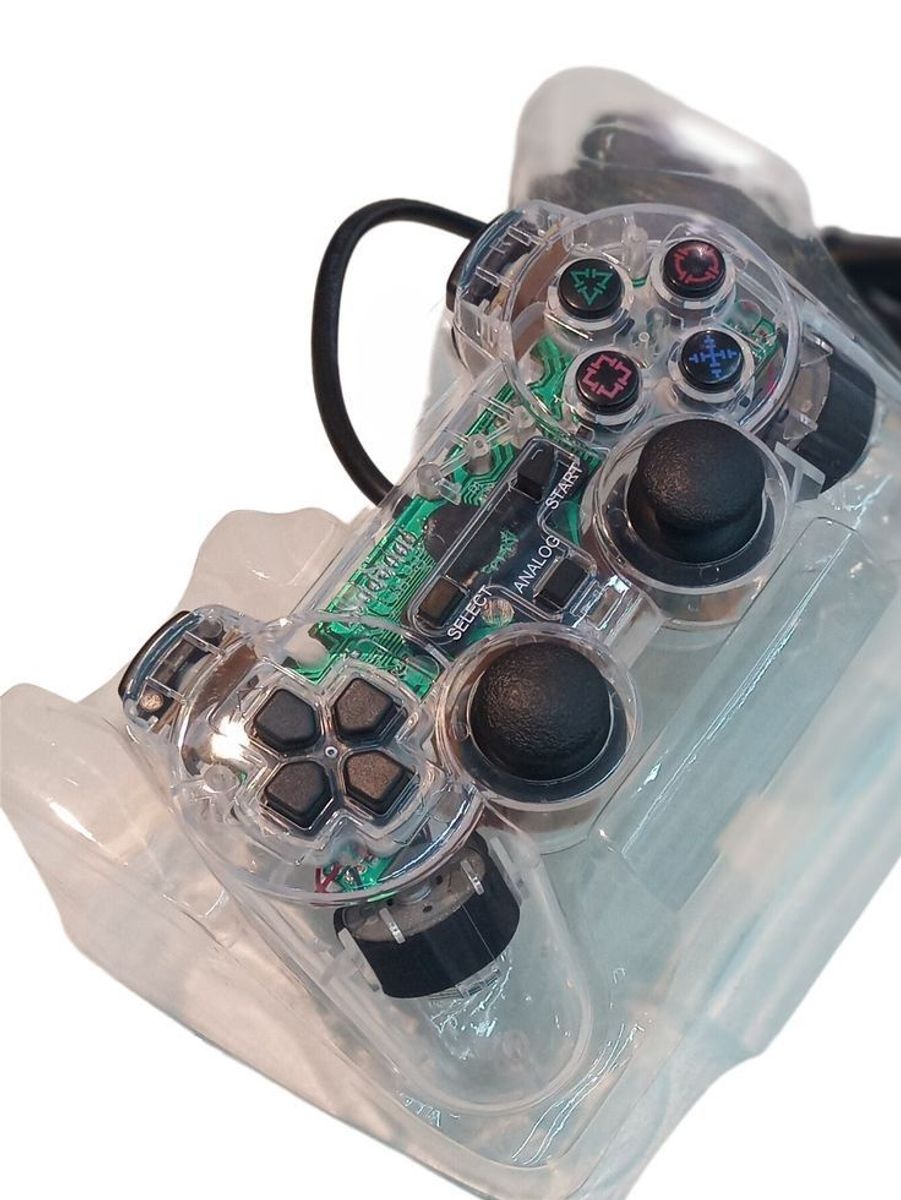 Controle Playstation 2 com Fio Transparente Novo | Acessório p ...