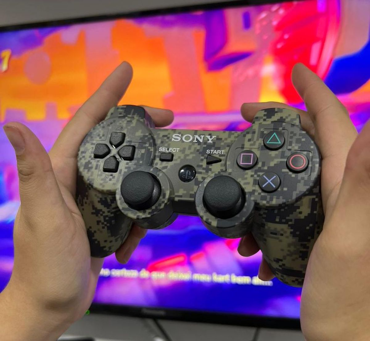 Controle Ps3 Camo Green, Dualshock 3 sem Fio | Acessório p/ Videogame ...