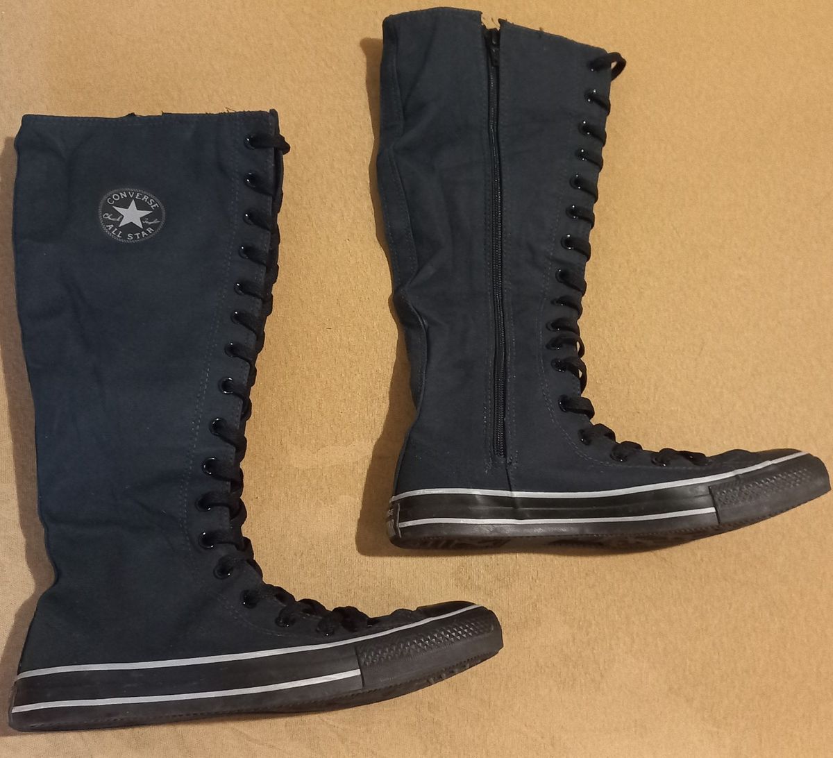 Converse All Star Cano Longo Preto | Tênis Feminino All Star Usado ...